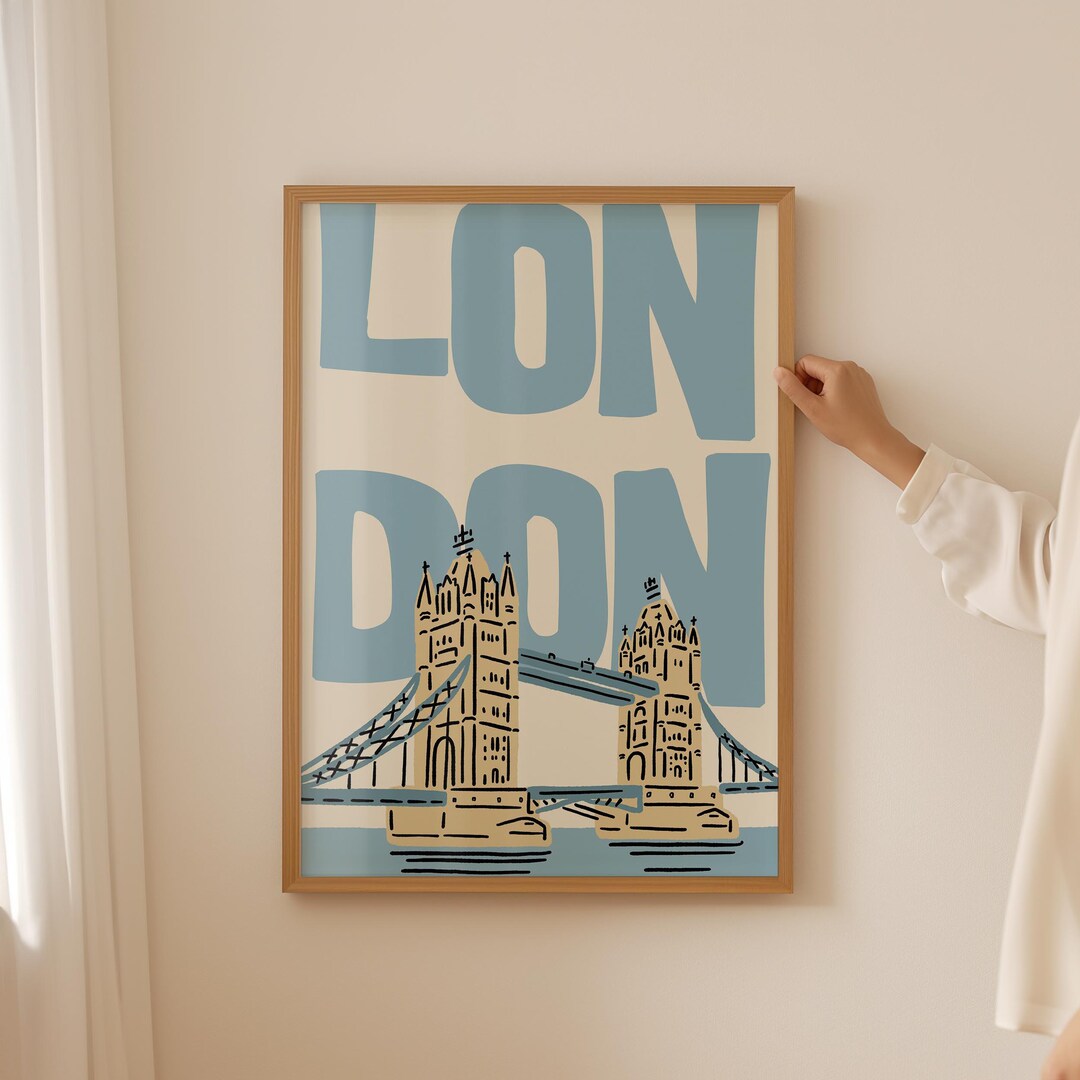 London Wall Art – Tower Bridge Typography Poster (digital Download) - Etsy