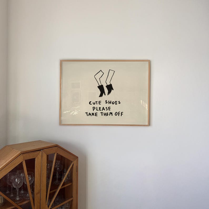 Polite Remove Shoes Sign for Clean Hallway, Funny Guest Manners Print ...