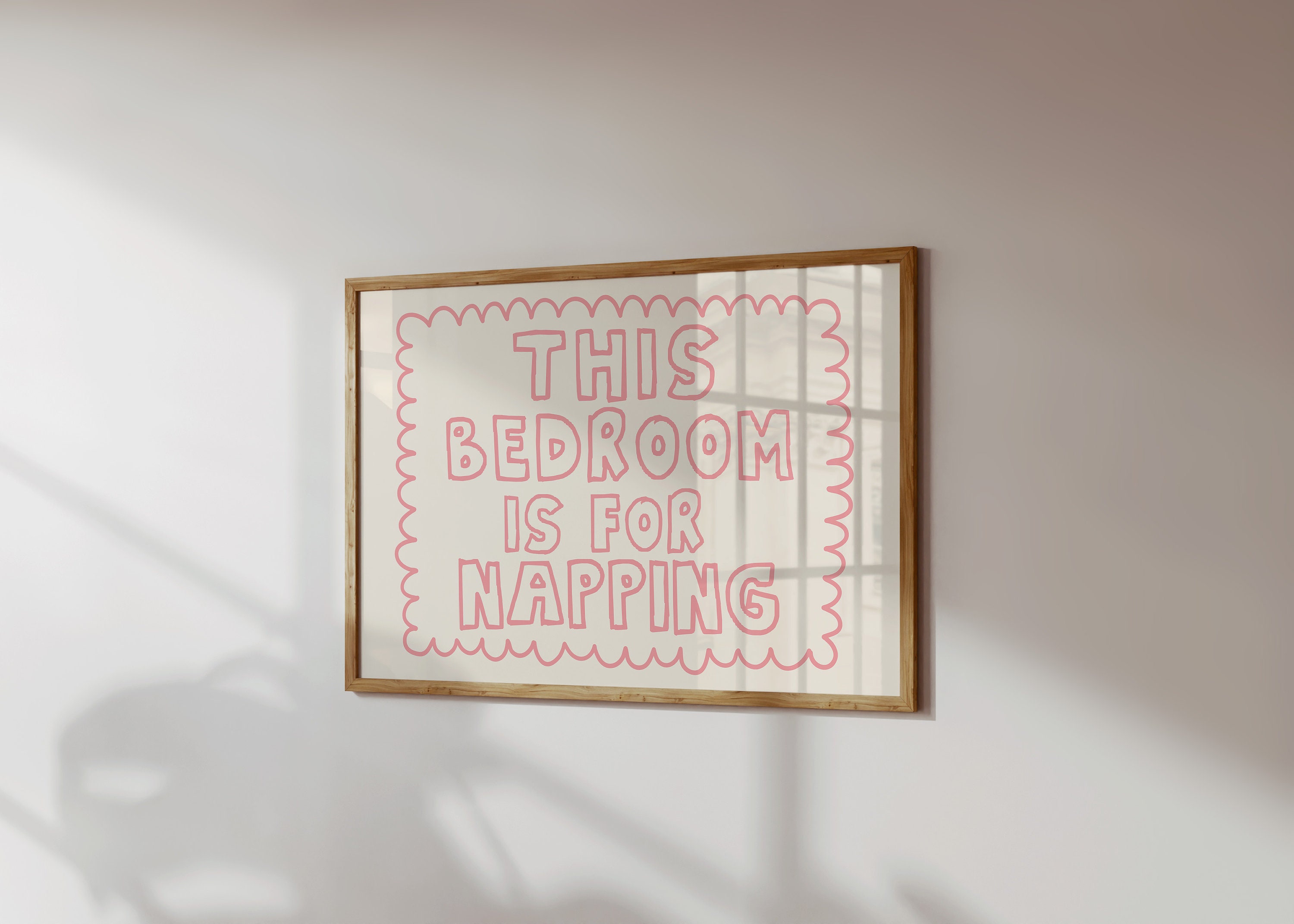 This Bedroom is for Napping Print Trendy Horizontal Wall Art Trendy ...