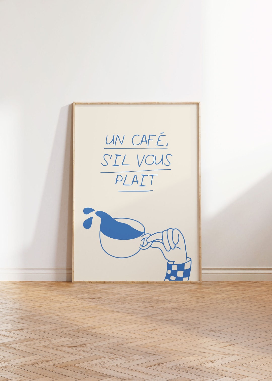 Un Café Poster Coffee Print French Wall Art Trendy Kitchen Decor Retro ...