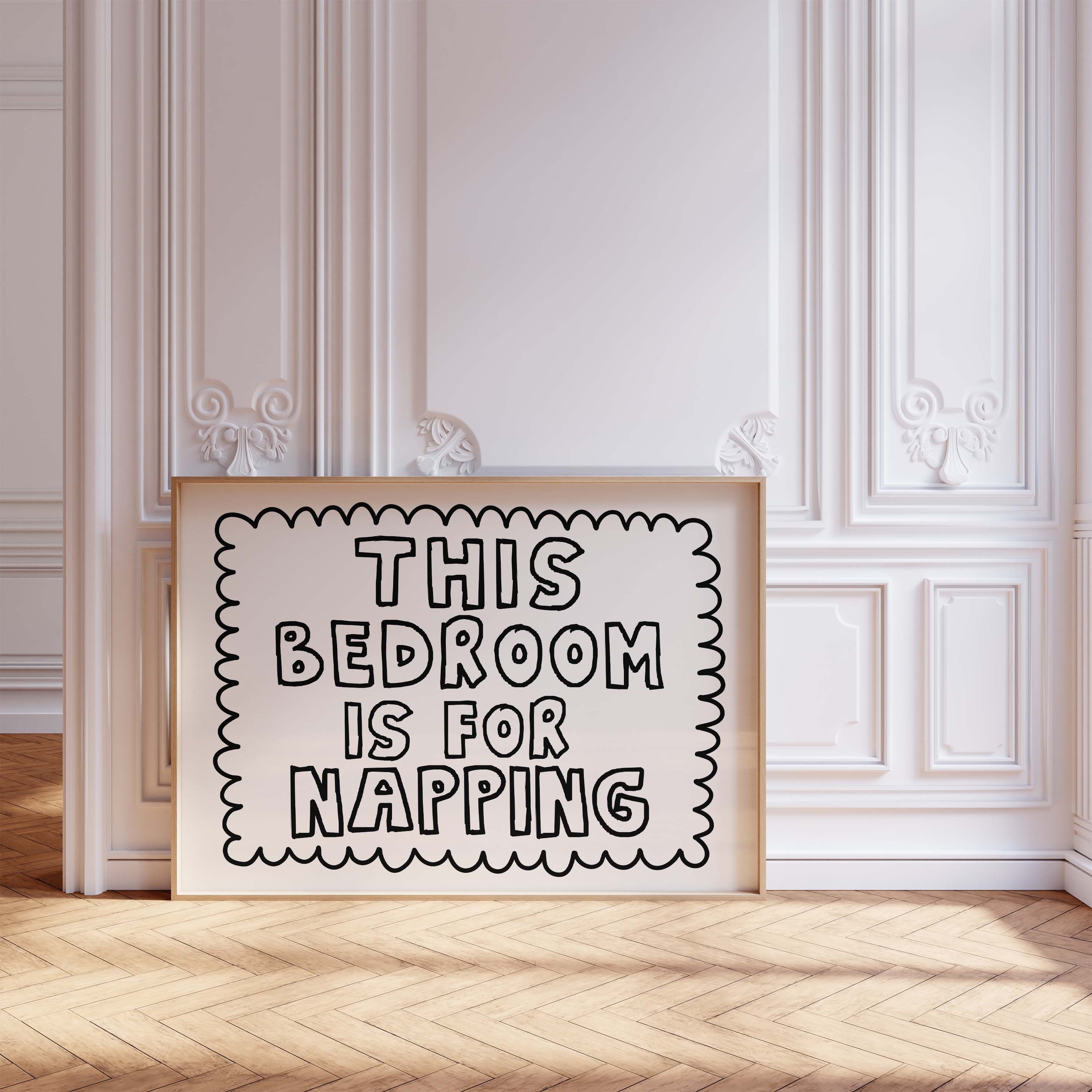 This Bedroom is for Napping Print Trendy Horizontal Wall Art Trendy ...