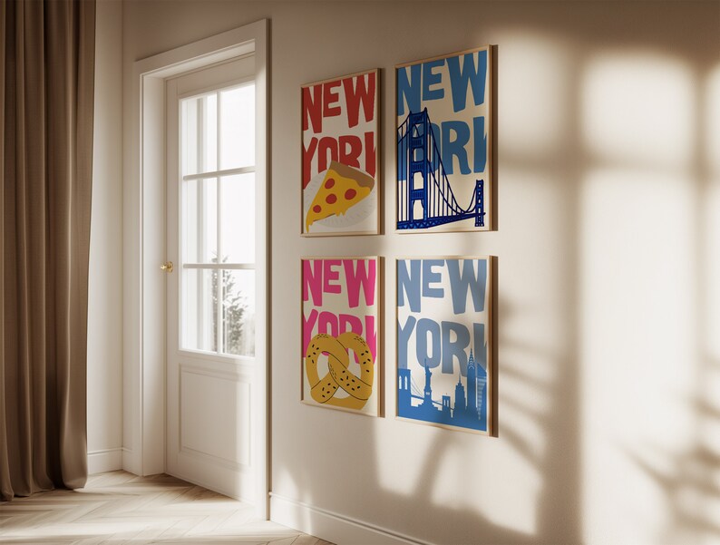 Vintage NYC Art Print Set: Retro New York City Posters (digital ...