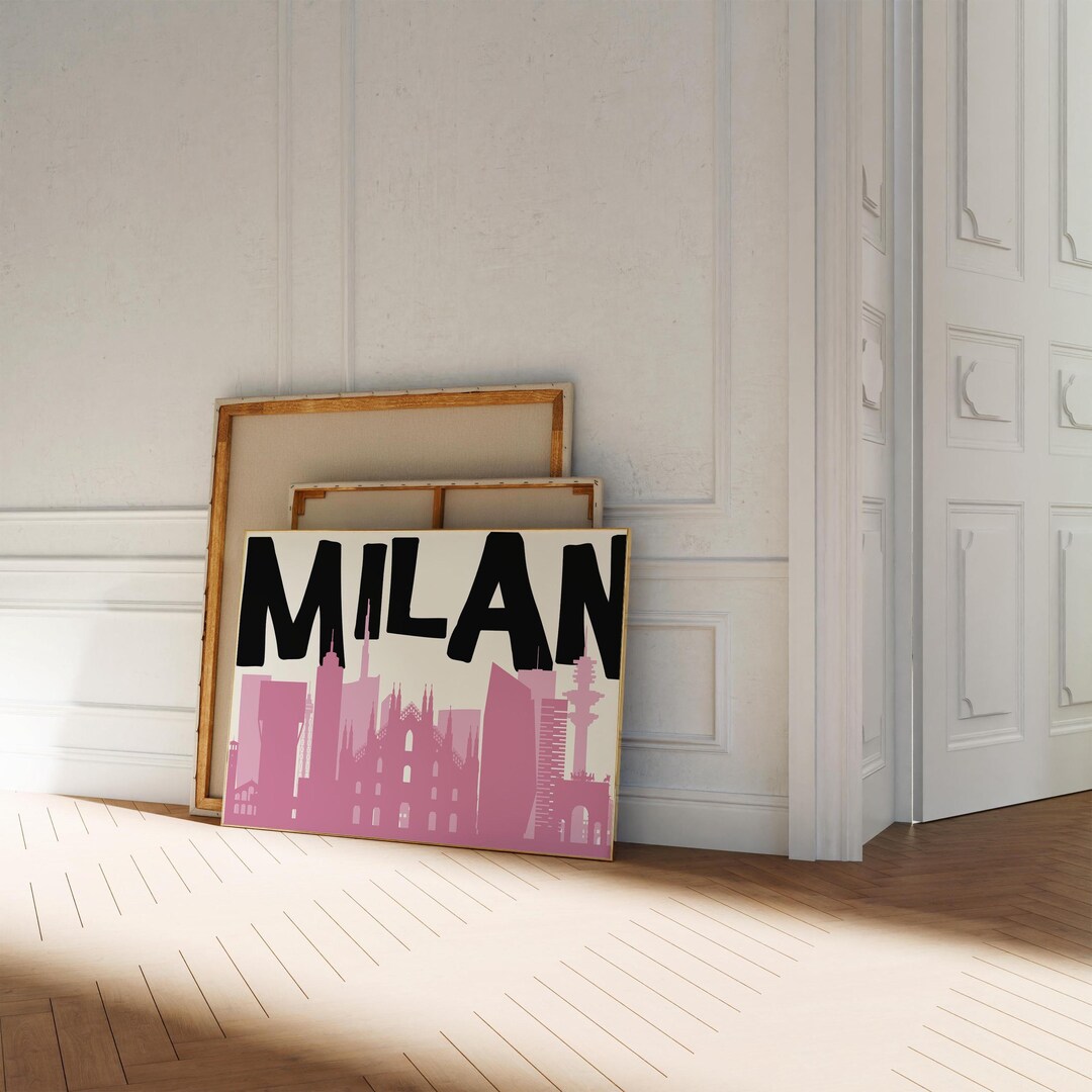Milan Art Print Vintage Milan Wall Art Trendy Home Decor Retro Milan ...