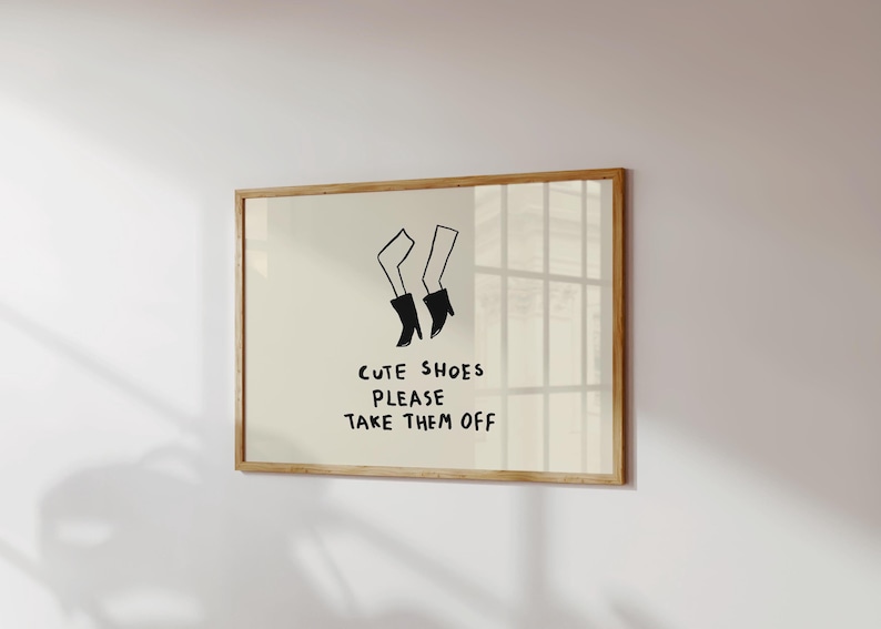 Polite Remove Shoes Sign for Clean Hallway, Funny Guest Manners Print ...