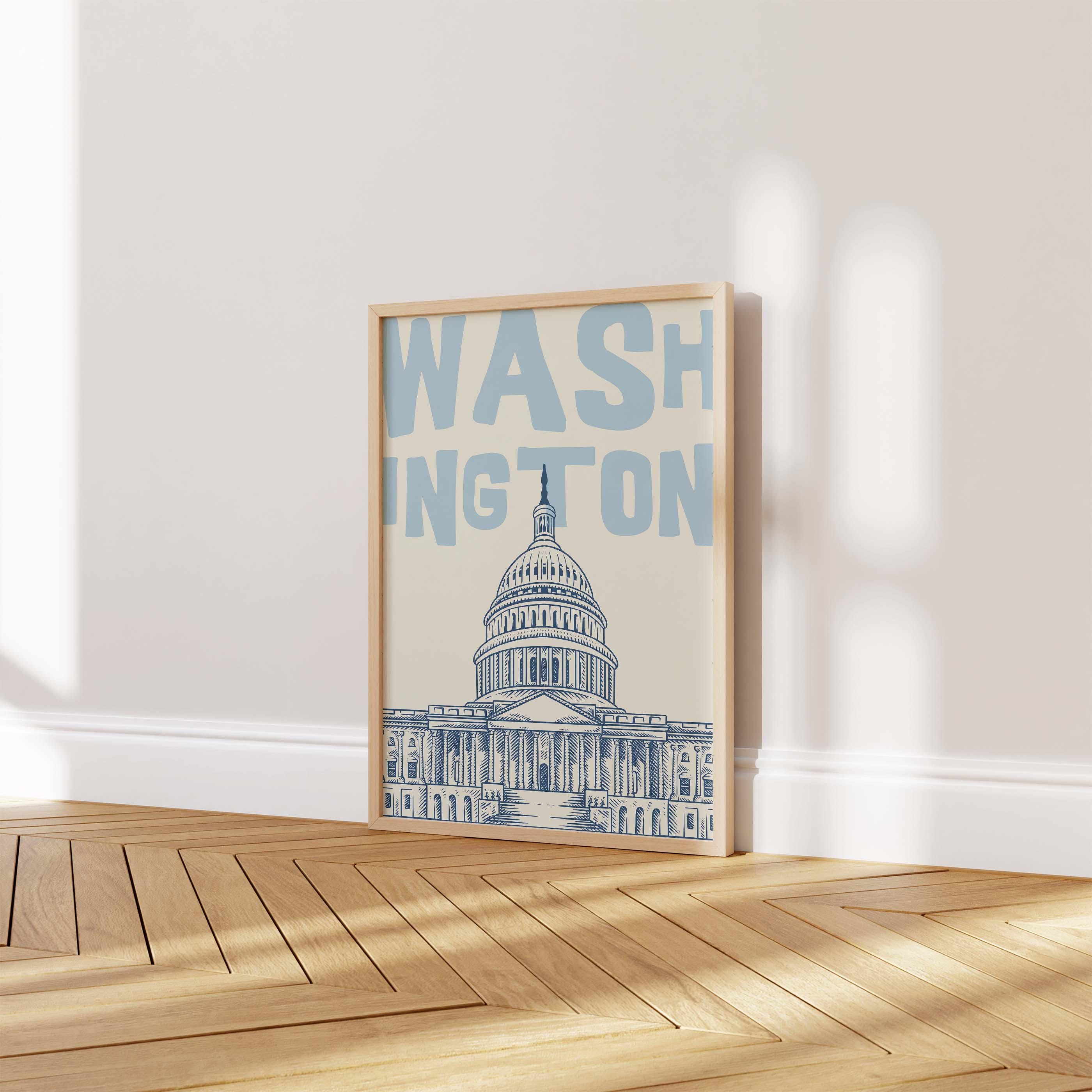 Washington DC Capitol Building Wall Art, Modern Digital Print, US ...