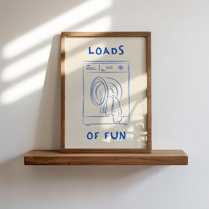 Funny Laundry Room Print: Loads of Fun Washing Machine Wall Art ...
