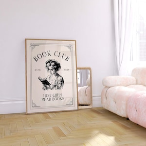 Book Club Art Print Vintage Reading Poster Retro Book Club Print Trendy ...