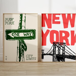 New York Prints Set of 2 • NYC Wall Art • Digital Download - Etsy