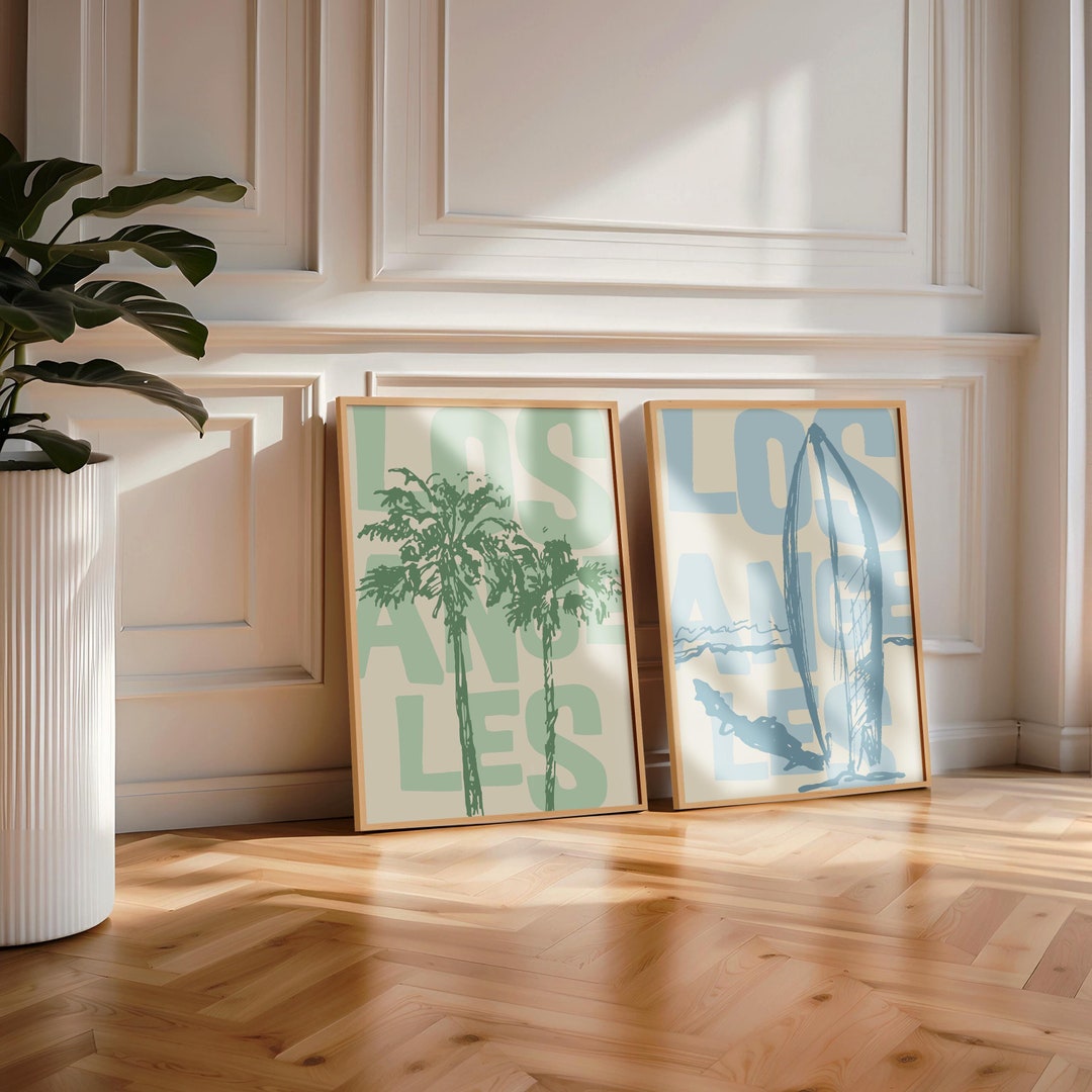 Los Angeles Art Prints Vintage Poster Retro Los Angeles Print ...