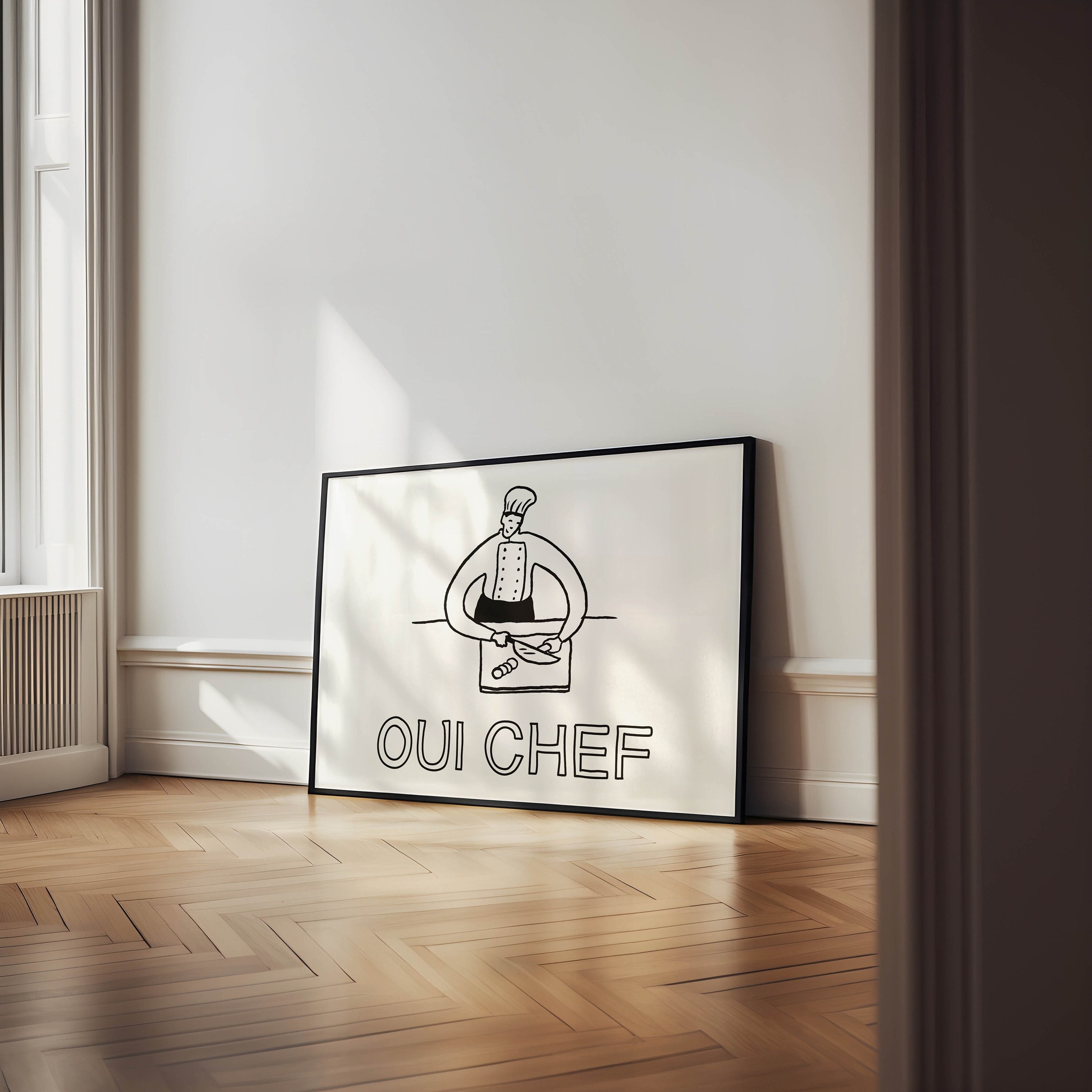 Oui Chef Poster French Food Print Trendy Horizontal Kitchen Wall Art ...
