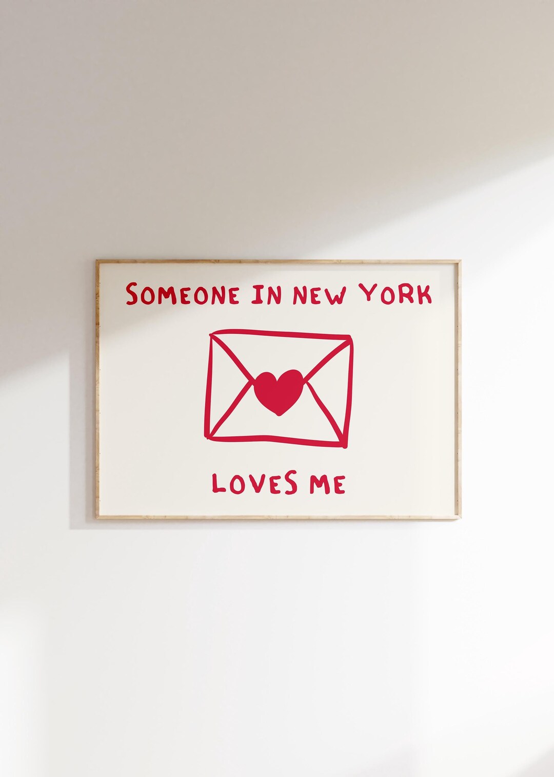 New York Love Poster Romantic Wall Art, Heart Envelope Print, Someone ...