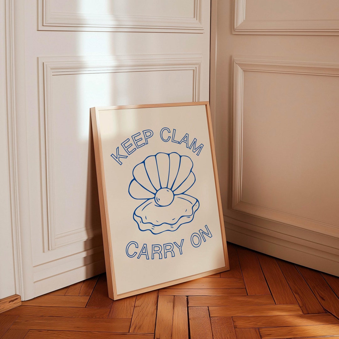 Keep Clam Carry On Wall Art Clam Poster Trendy Küche Dekor Retro Print ...