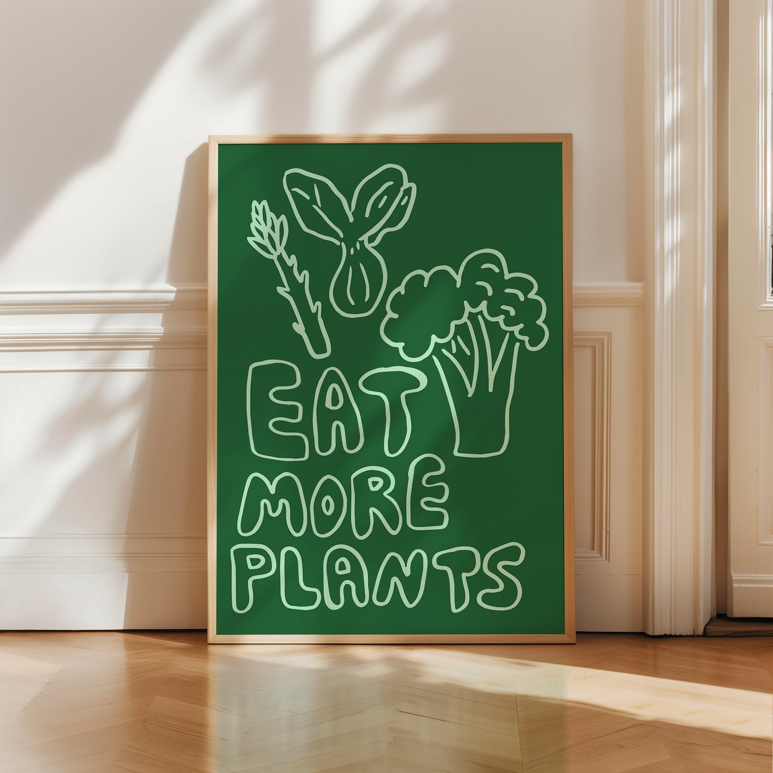 Eat More Plants Poster: Green Vegan Kitchen Art (digital Download) - Etsy