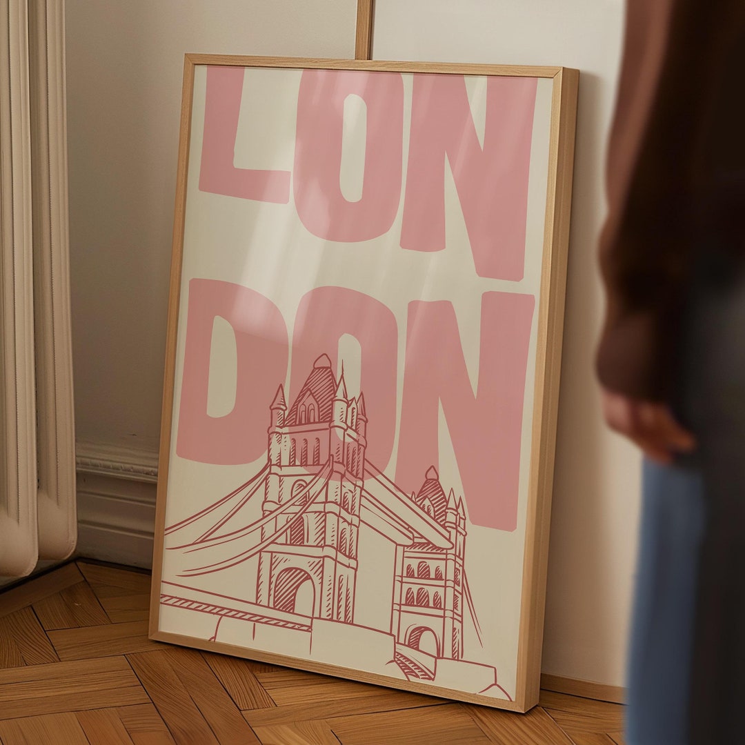 London Art Print Vintage London Wall Art Retro Poster Tower Bridge ...