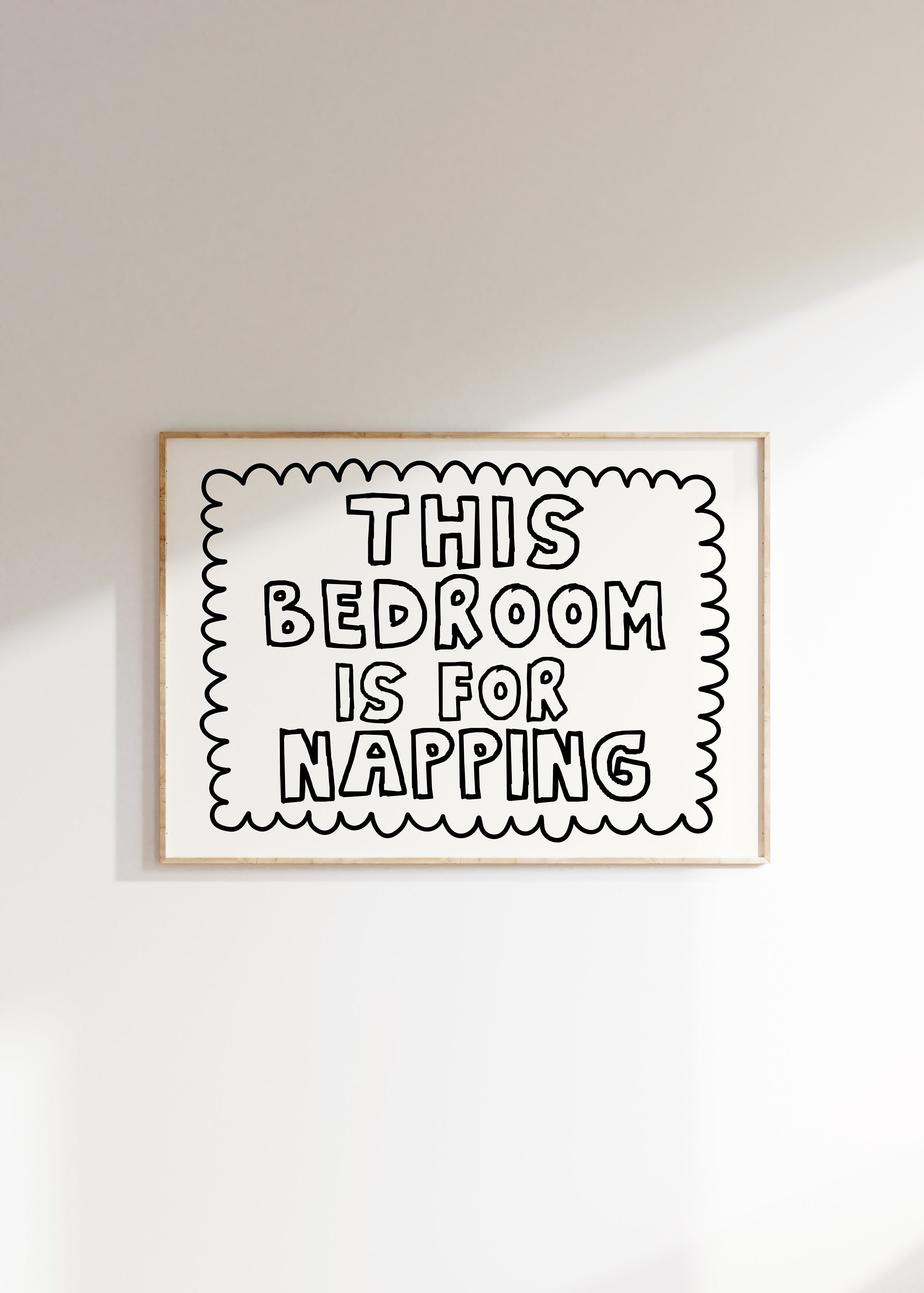 This Bedroom is for Napping Print Trendy Horizontal Wall Art Trendy ...