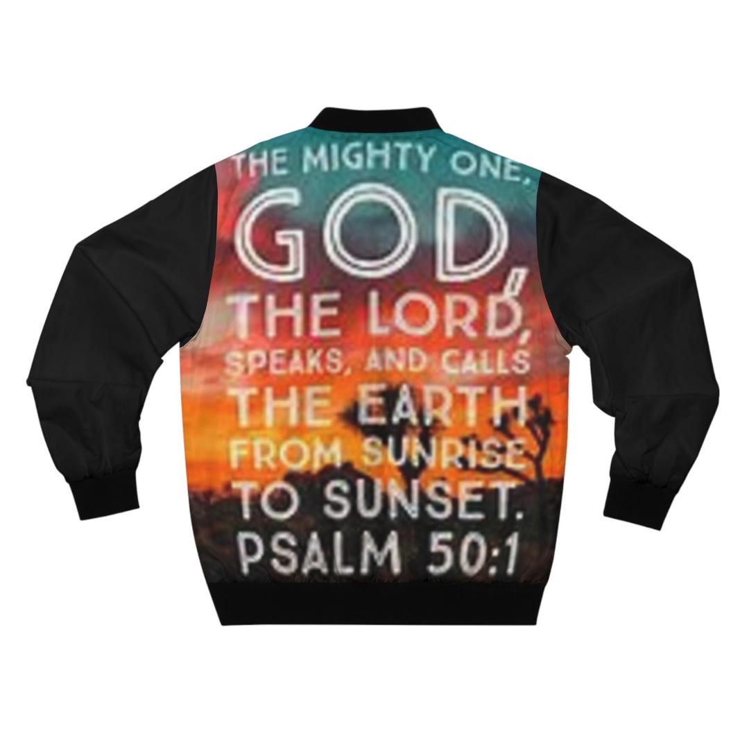 Religious Bomber Jacket, Christian Bomber Jacket, Jesus is Risen Psalm ...