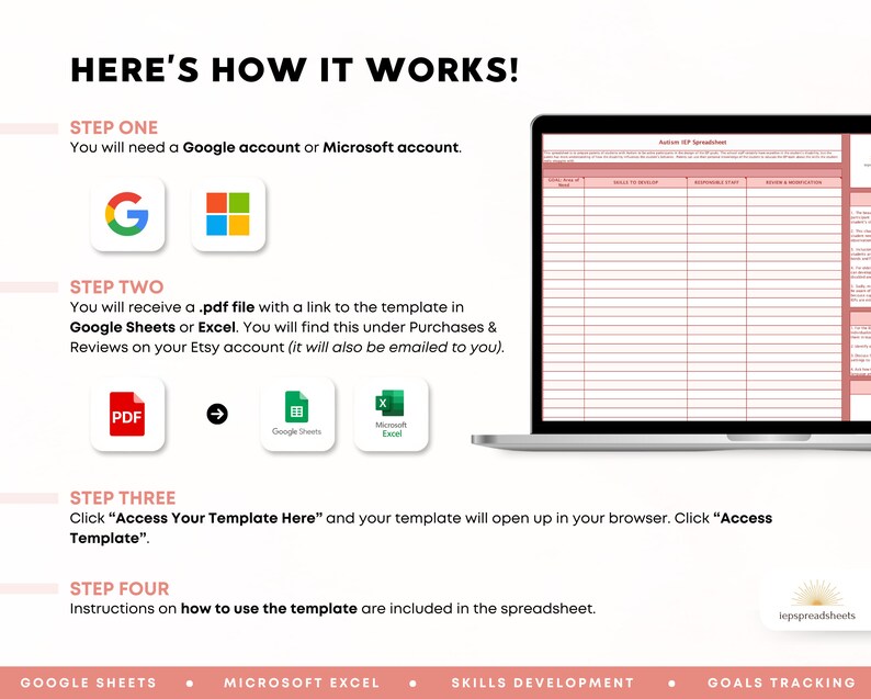 Autism IEP Spreadsheet With Dropdown Menu | Google Sheets | Microsoft ...