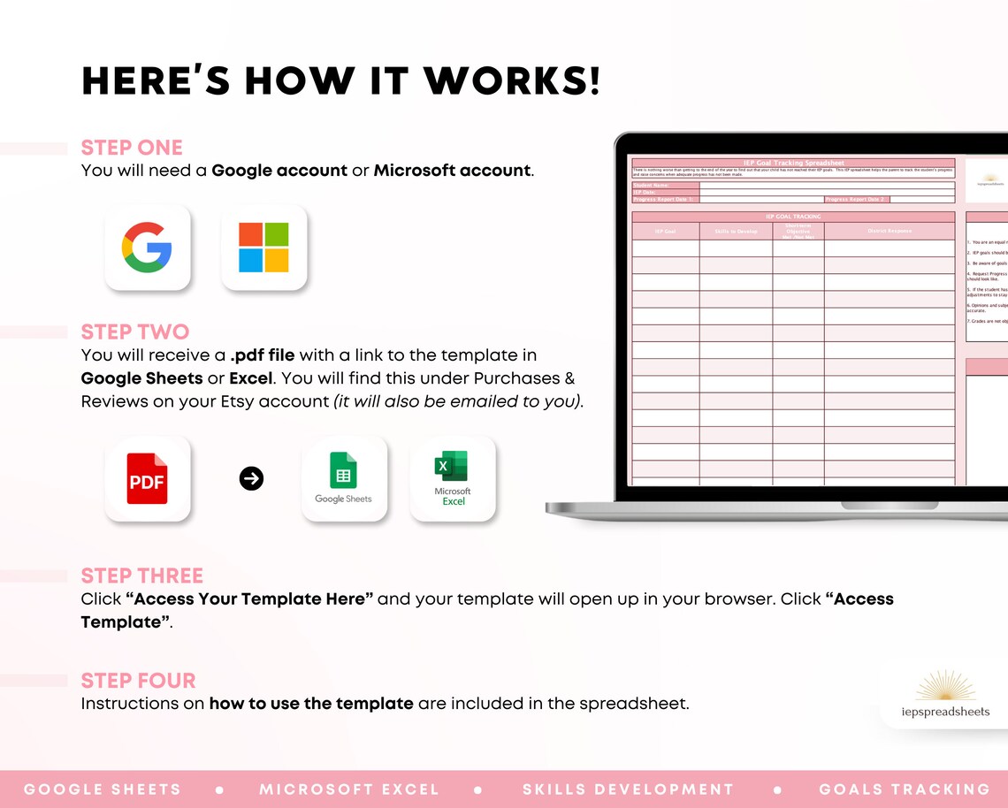 Annual IEP Goal Spreadsheet With Dropdown Menu | Google Sheets ...