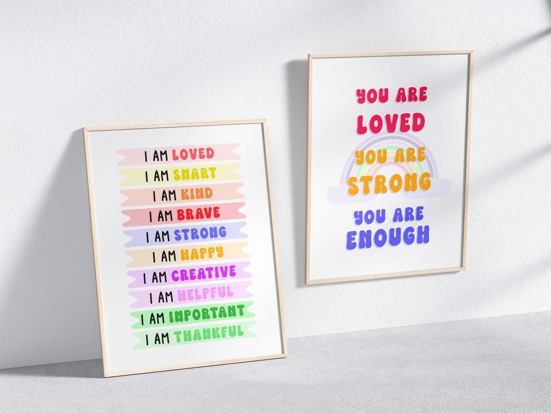Kids Affirmation Posters Printable, Positive Wall Art for Kids, Nursery ...