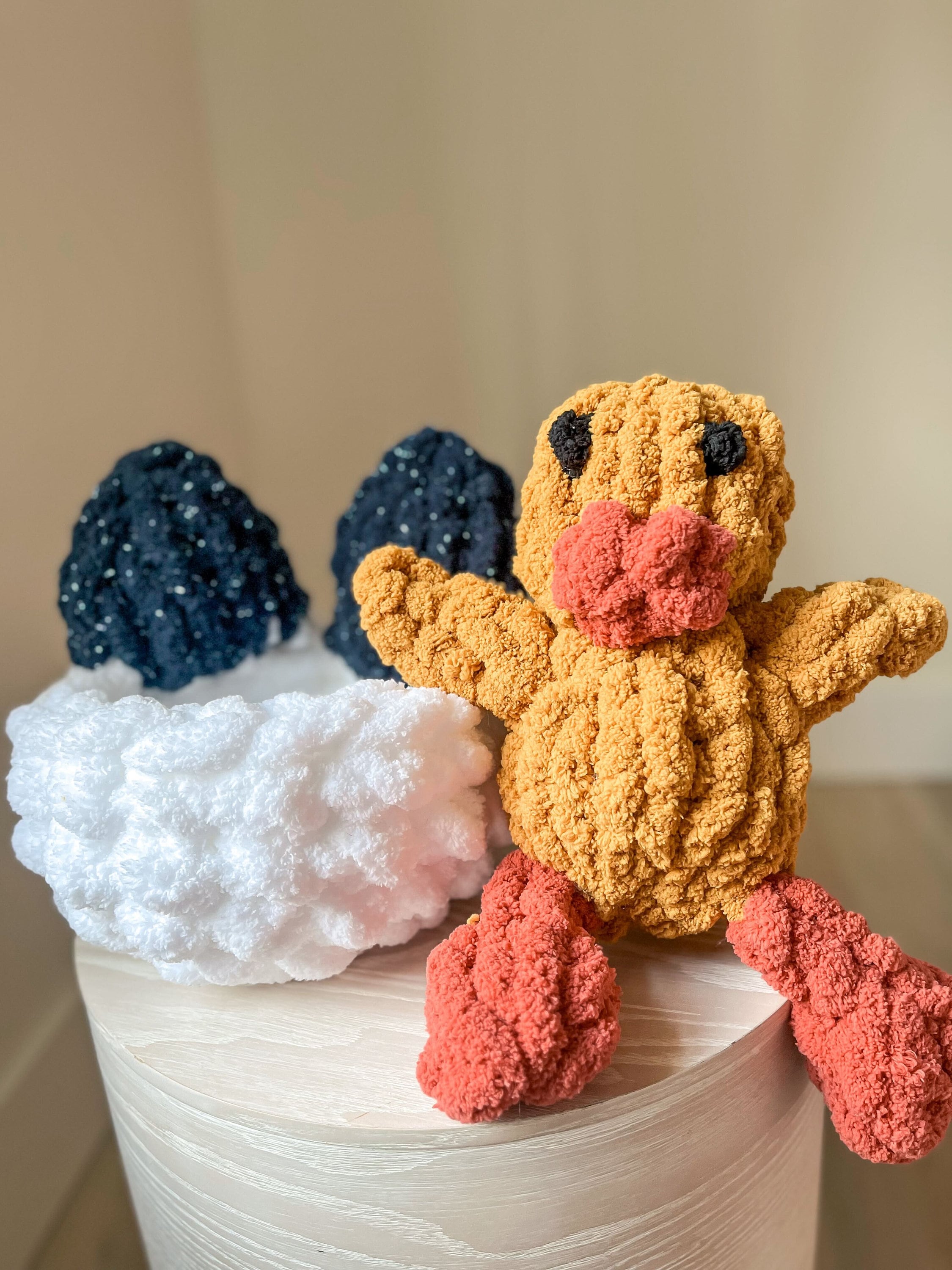 Chunky Knit Duck, Duck Stuffed Animal, Crochet Duck, Duck Stuffed ...