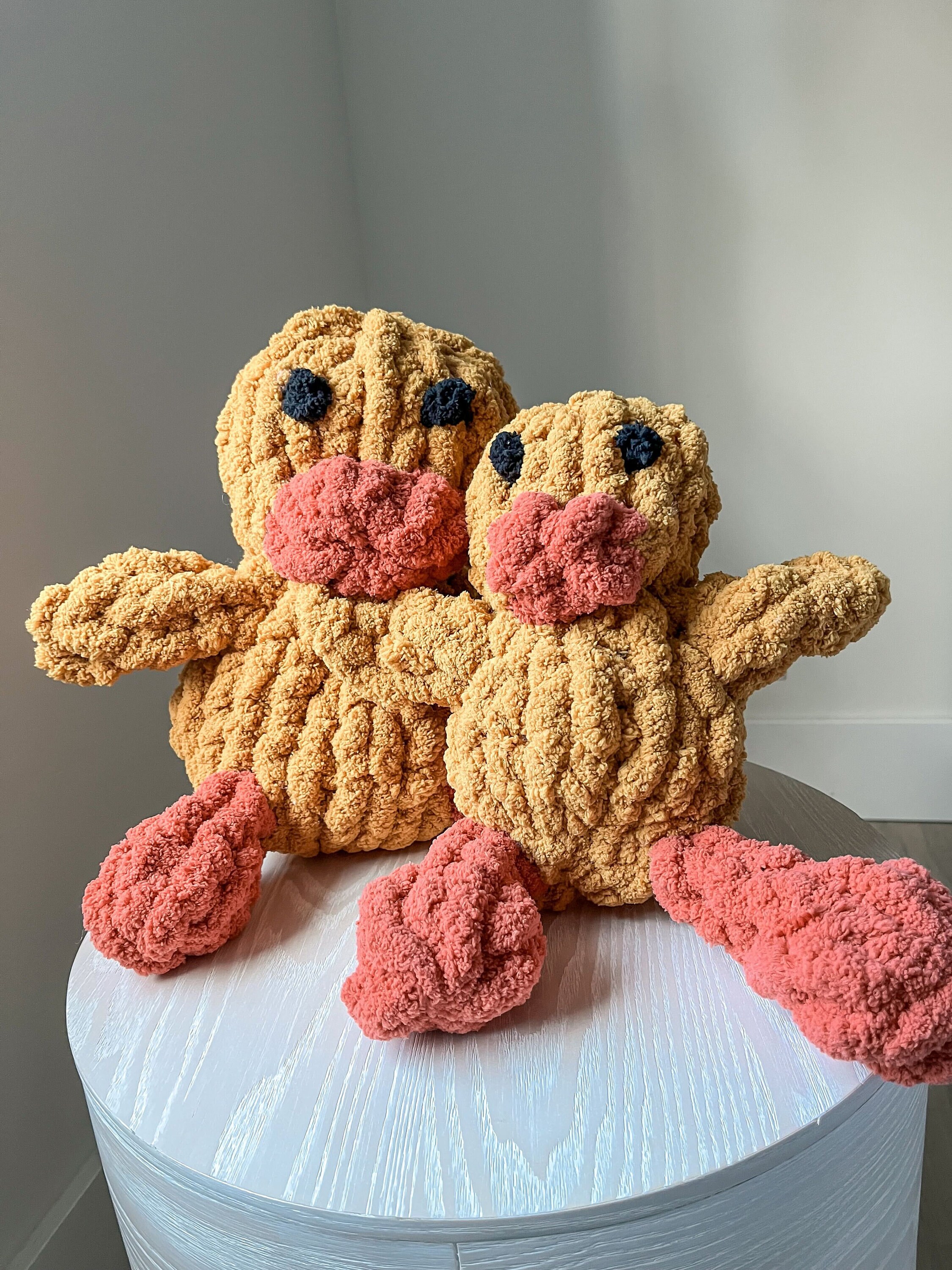 Chunky Knit Duck, Duck Stuffed Animal, Crochet Duck, Duck Stuffed ...