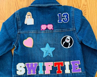 Swiftie Custom Jean Jacket, Custom Denim Jacket, Personalized Denim, Personalized Adult Woman ...