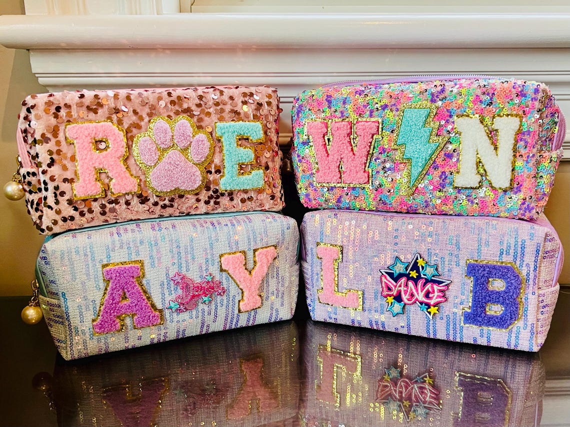 Personalized Sequin Makeup Bag - Etsy
