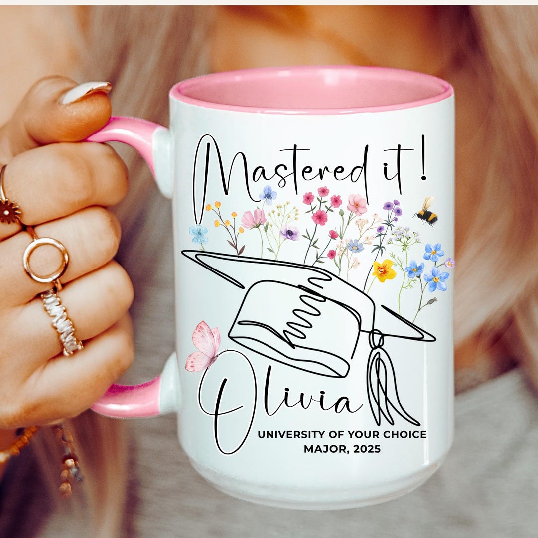 Personalized Graduation Mug, Masters Mug, Masters Degree Graduation ...