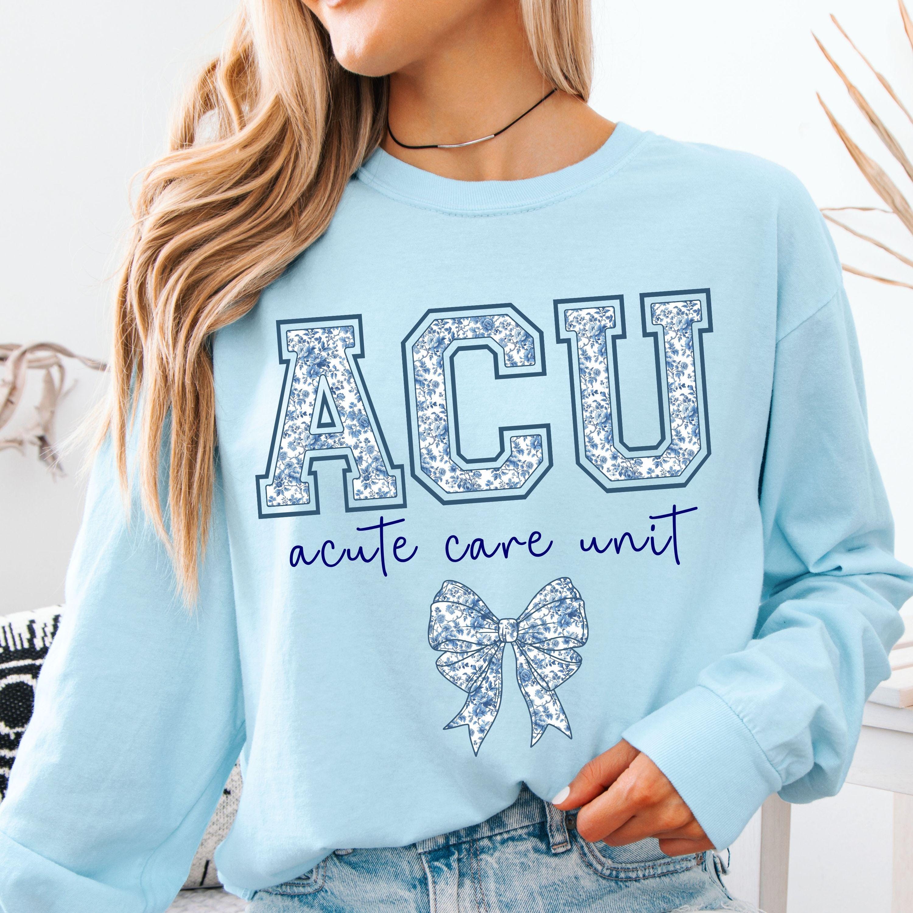 Comfort Colors® ACU Nurse Shirt, Blue Toile Acute Care Unit Nurse T ...