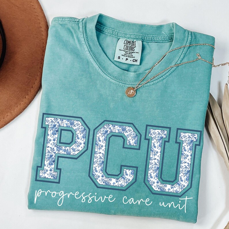 Comfort Colors® PCU Nurse Shirt, PCU Gifts, RN Graduation, Blue Toile ...