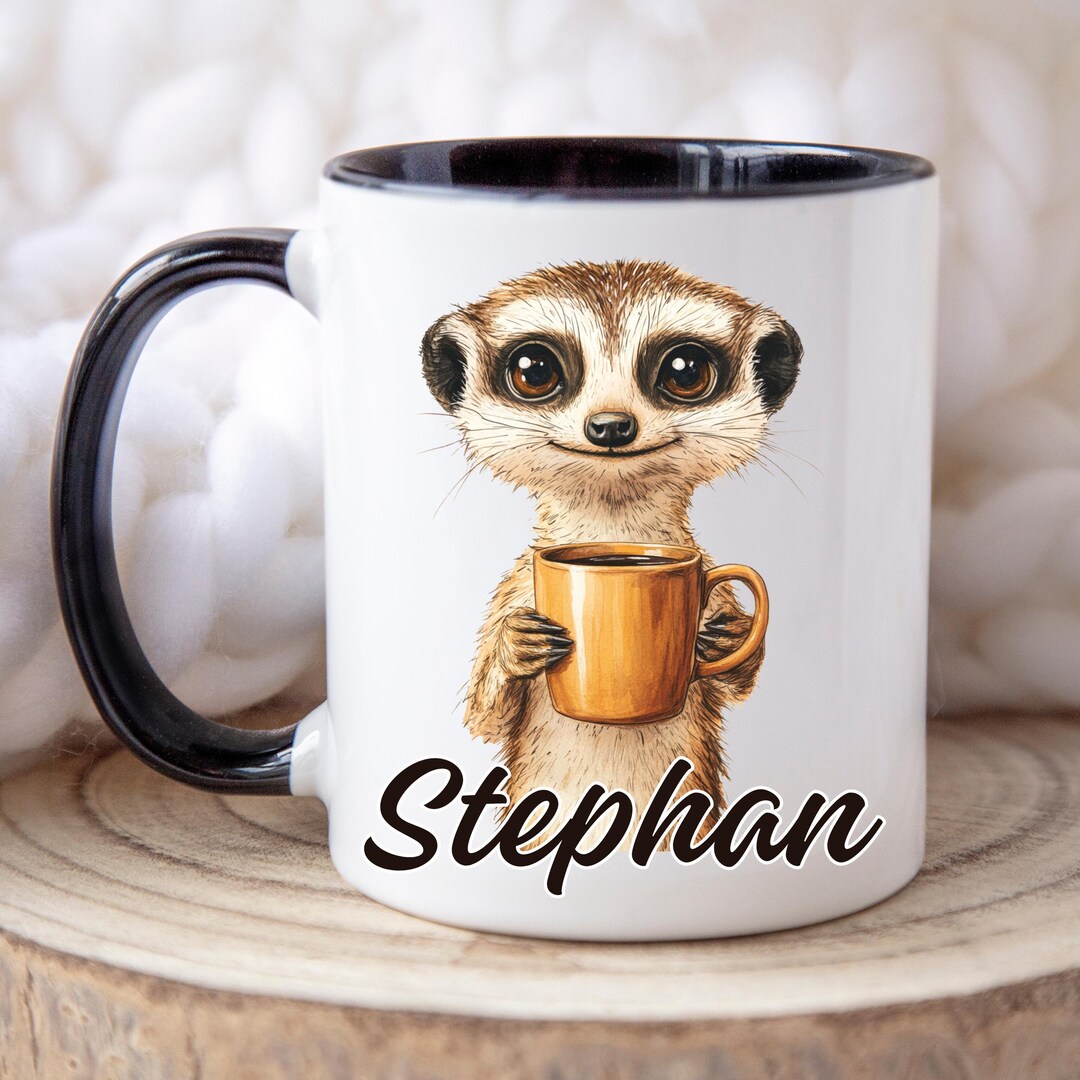 Personalized Meerkat Mug, Meerkat Coffee Mug, Custom Name Mug, Cute ...