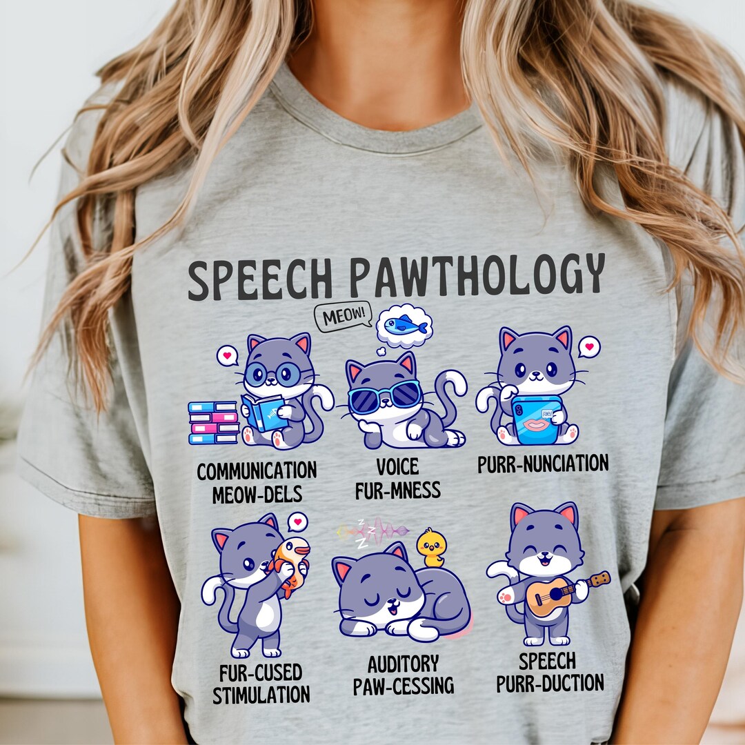 Speech Pathology Funny Cats Shirt, Speech Pathologist Cat Lover Gift ...