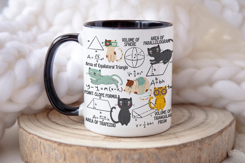 Cat Math Mug, STEM Math Mug, Cat Lover Gift, Funny Math Cats Coffee Cup ...