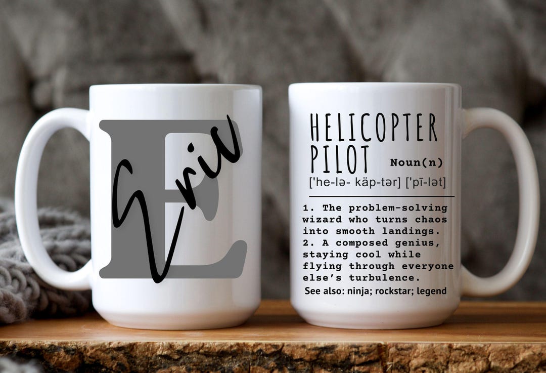 Funny Custom Helicopter Mug, Helicopter Pilot Gift for Men and Women ...