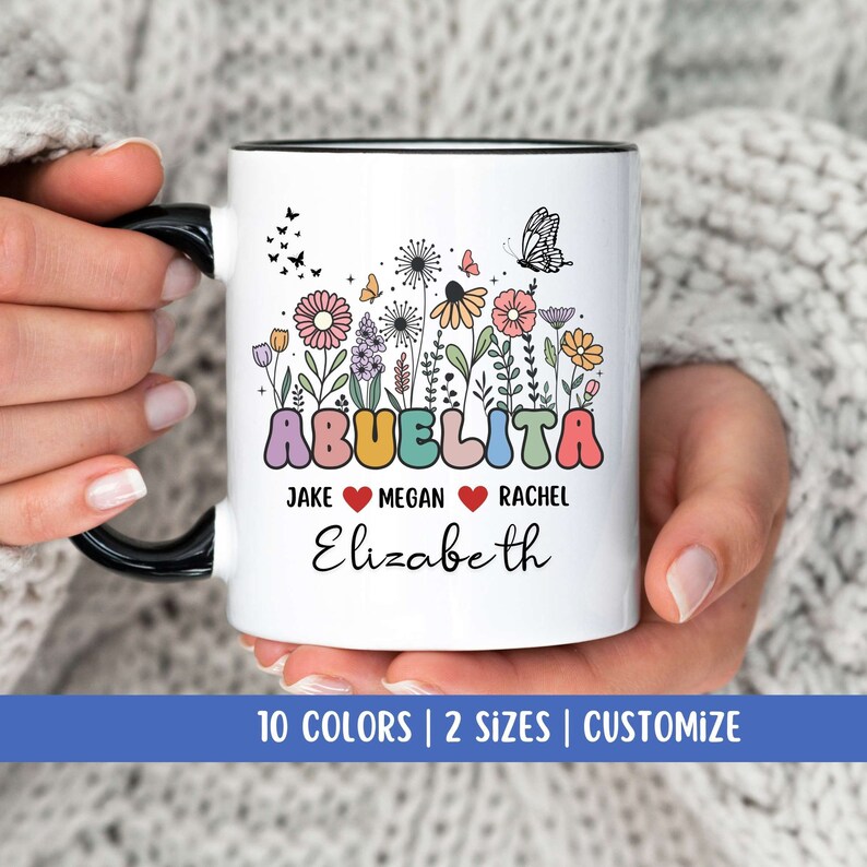 Abuelita Mug With Grandkids Names Mug for Abuelita Mug Personalized ...