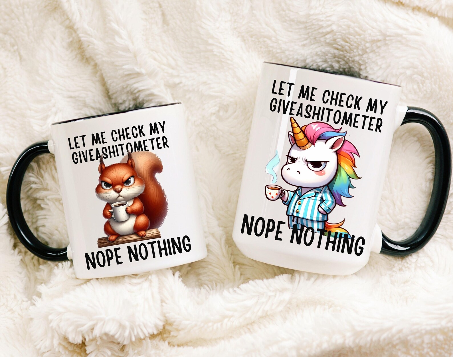 Let Me Check My Giveashitometer Nope Nothing, Christmas Gift Mug, Funny ...