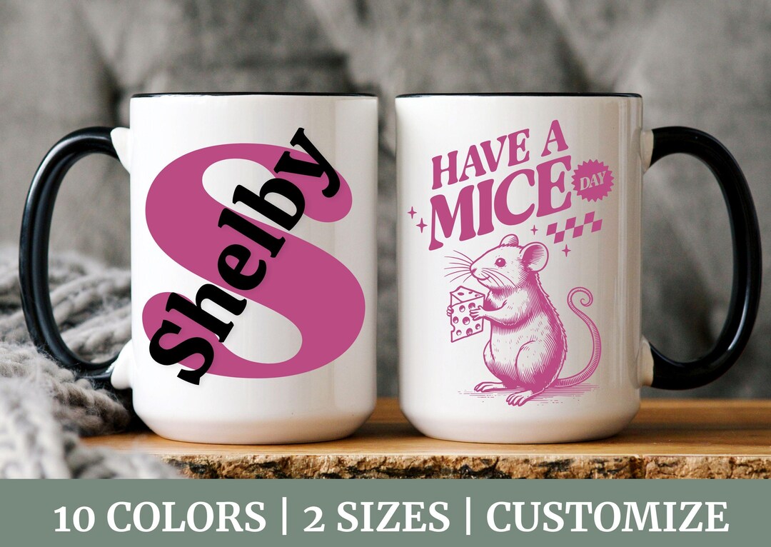 Retro Have A MICE Day! Funny Mouse Design Coffee Mug, Funny Gifts, Gift ...