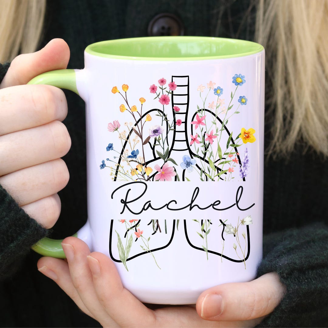 Personalized Respiratory Therapist Mug, Pulmonologists Gift, Floral ...