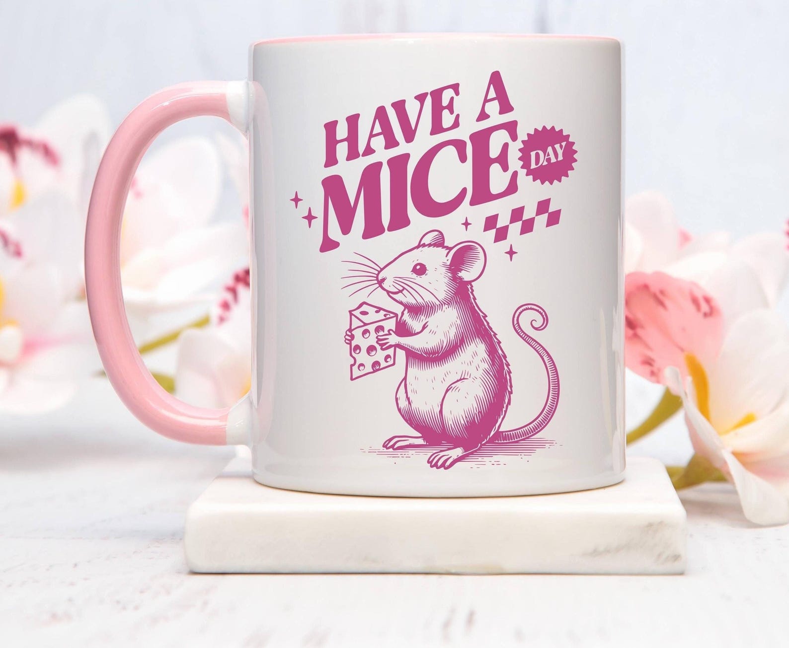 Retro Have A MICE Day! Funny Mouse Design Coffee Mug, Funny Gifts, Gift ...