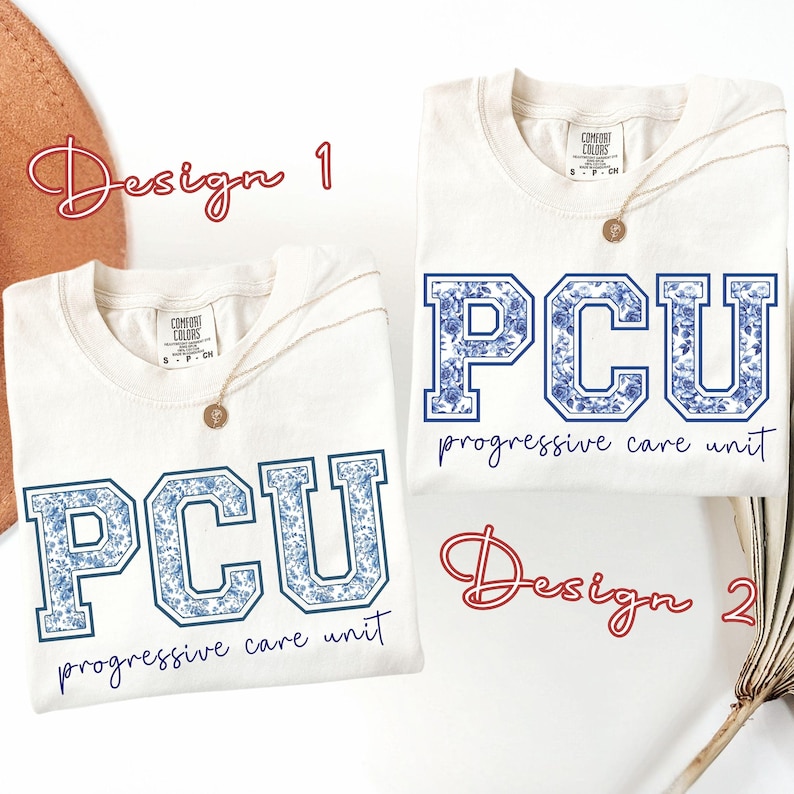 Comfort Colors® PCU Nurse Shirt, PCU Gifts, RN Graduation, Blue Toile ...