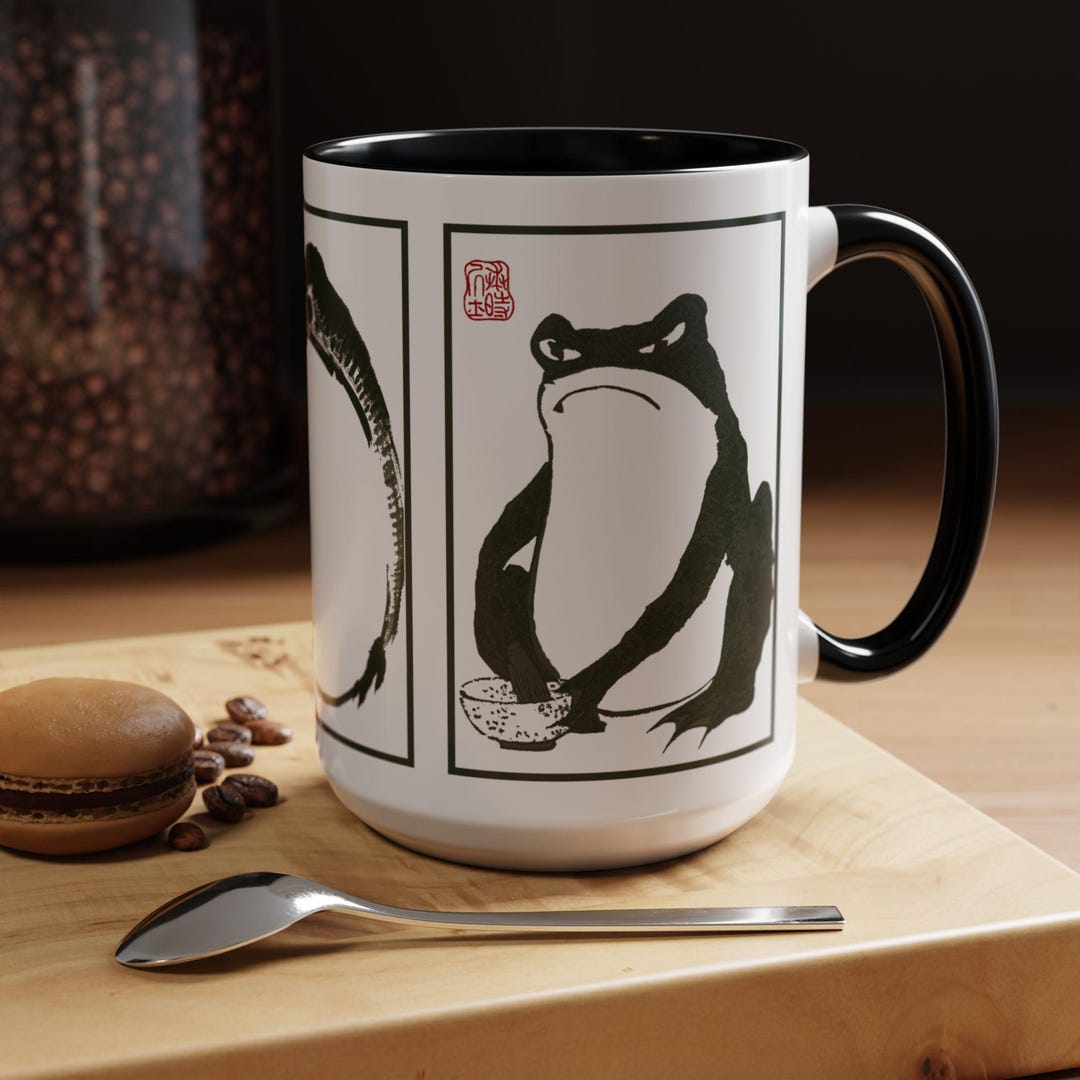 Matsumoto Hoji Mug, Japanese Frog Mug, Frog Mug, Goblincore Mug, Toad ...