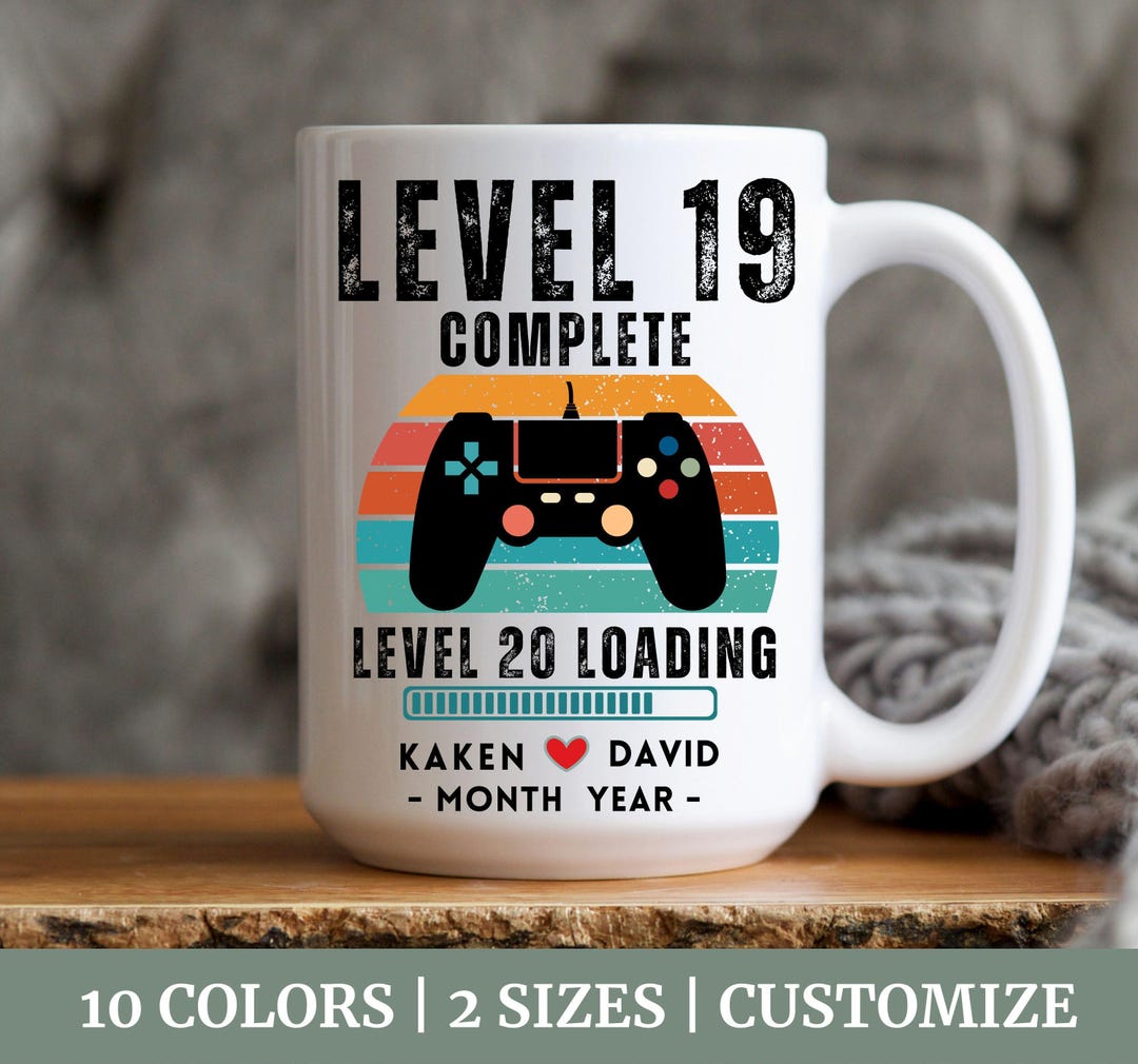 19th Wedding Anniversary Gift Mug, Personalized Level 19 Complete Gift ...