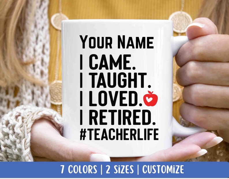 Personalized Teacher Retirement Gift for Men and Women, Retired Teacher ...