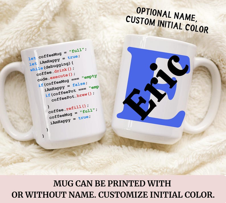 Javascript Programmer Mug, Mug for Programmer, Web Developer Mug ...