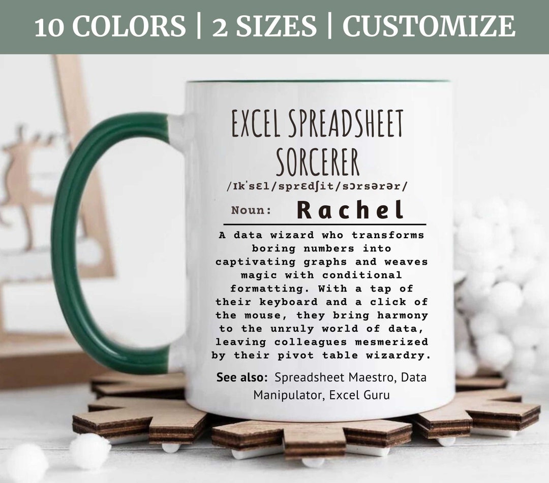 Personalized Funny Office Mug Excel Spreadsheet Sorcerer, Gift for Data ...