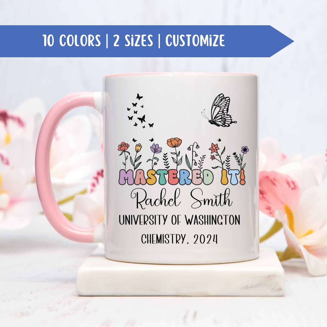 Masters Degree Mug, Mastered It Mug, Masters Degree Graduation Gift ...