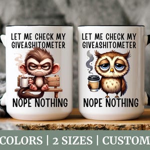 Let Me Check My Giveashitometer Nope Nothing, Christmas Gift Mug, Funny ...