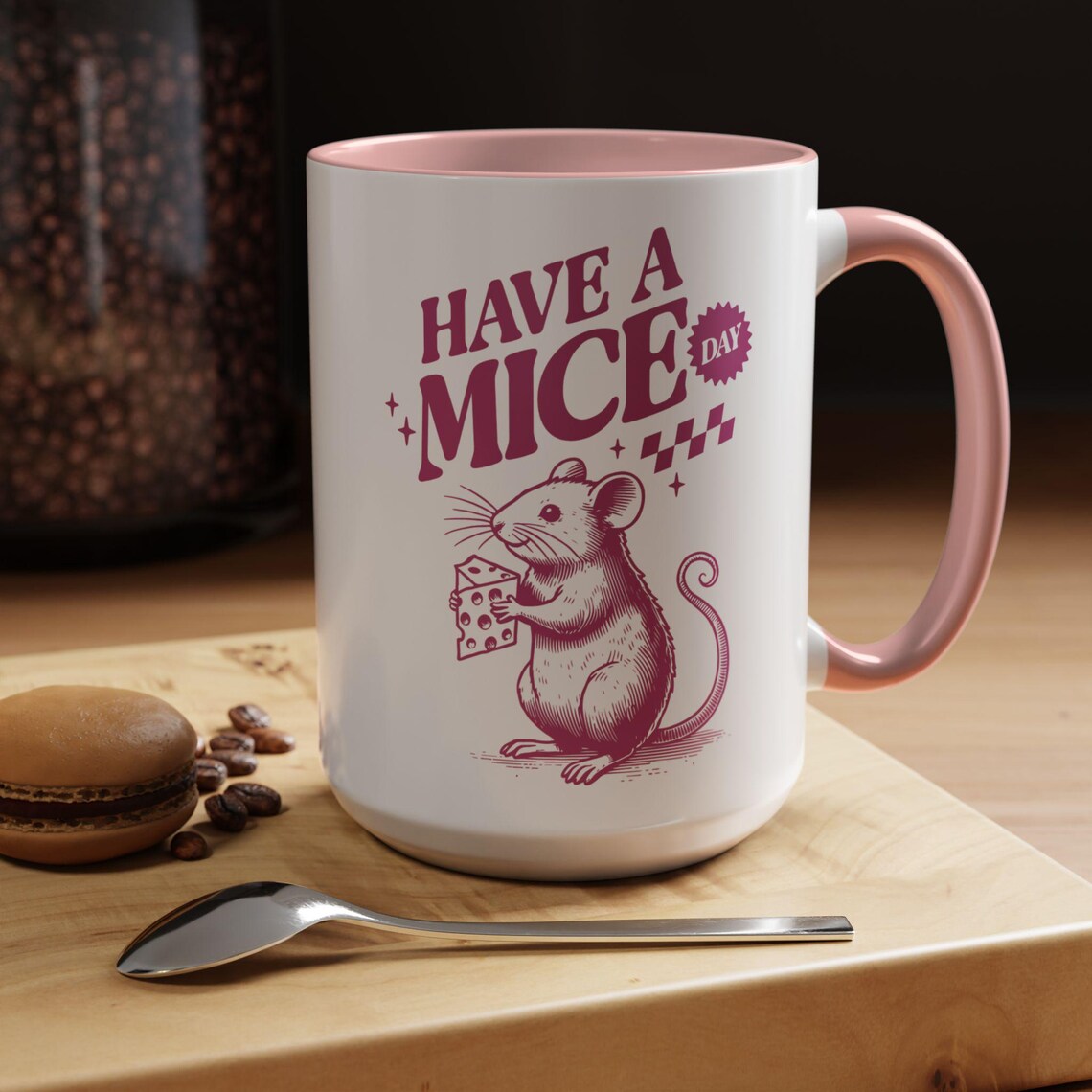 Retro Have A MICE Day! Funny Mouse Design Coffee Mug, Funny Gifts, Gift ...
