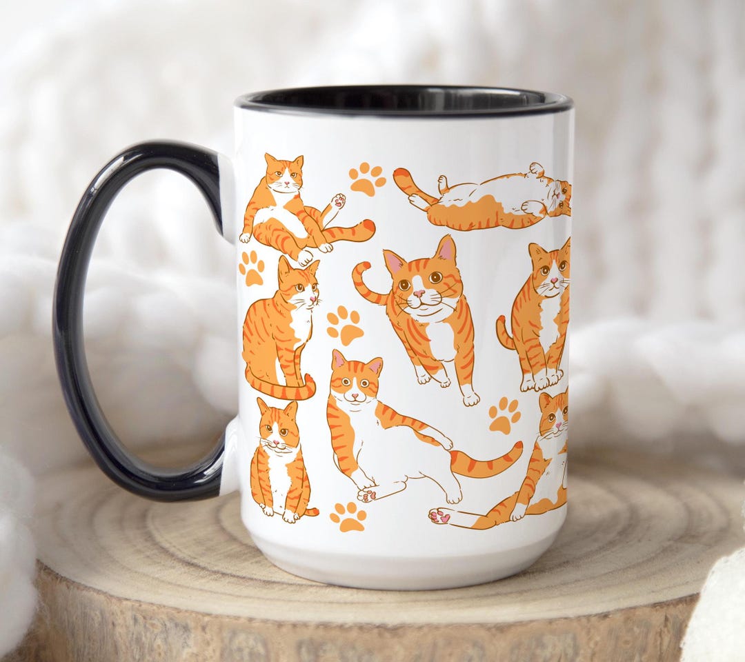 Orange Tabby Cat Mug, Orange Cat Gift, Funny Cat Coffee Cup, Gift for ...