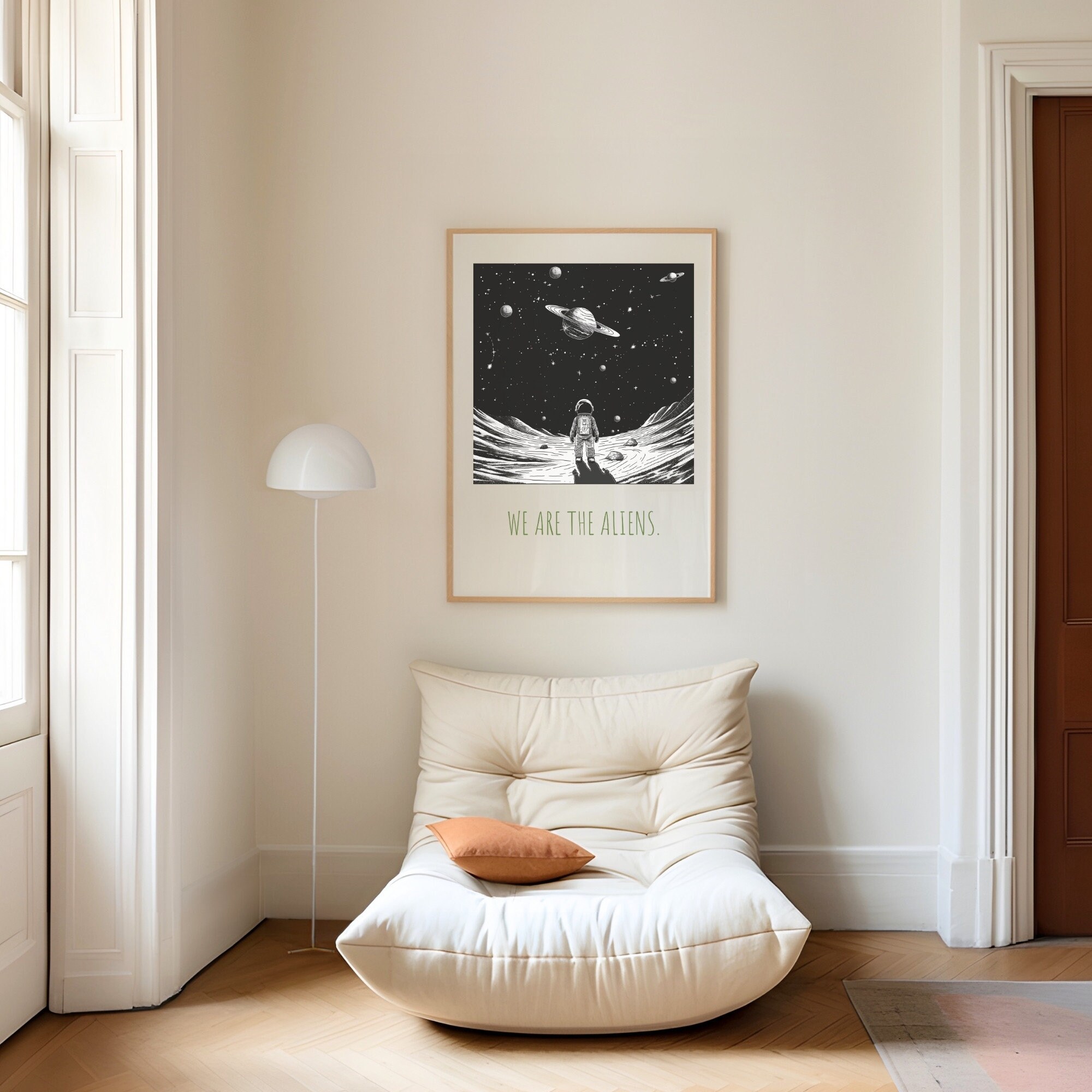 Alien Astronaut Poster, Cool Sci Fi ET Poster Art Gift Idea, I Want to ...